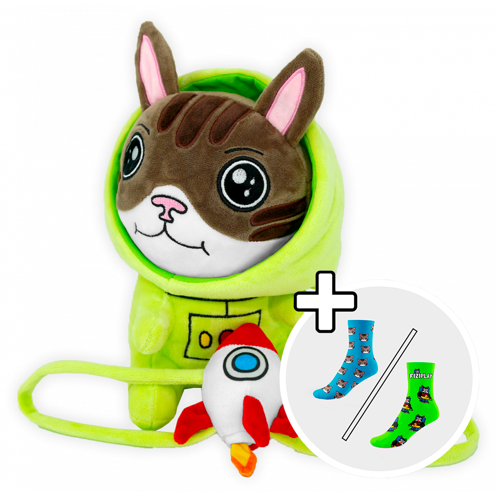 Plyšák Astronaut Kocourek Boris + Ponožky zdarma – FIZIshop